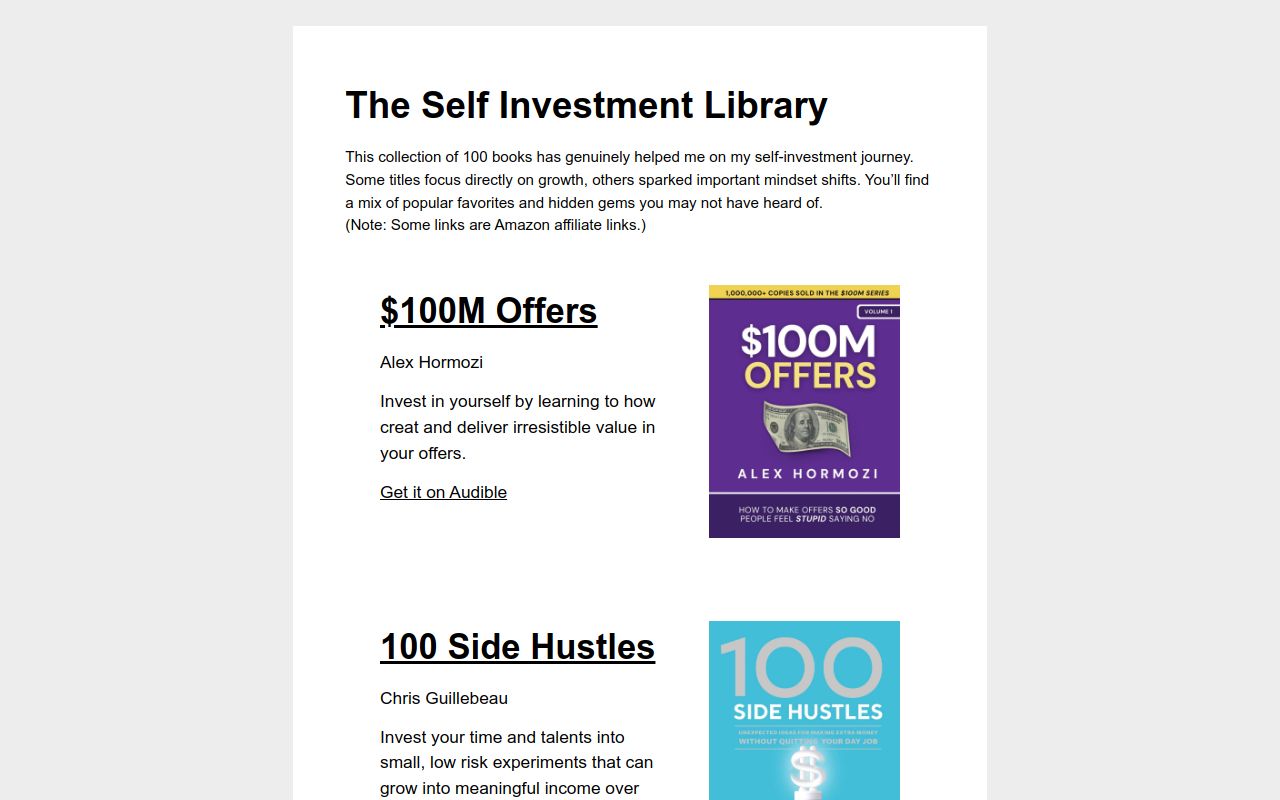 Self Investment Project Library
